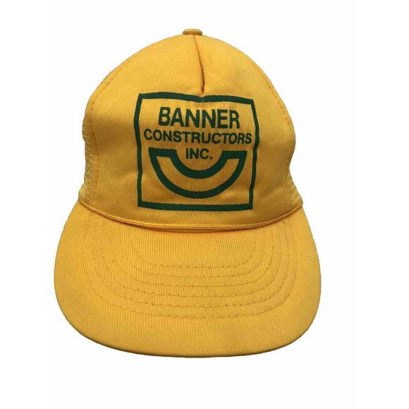 Vintage | Accessories | Vtg 7s 80s Yellow Constructors Inc Trucker Hat ...